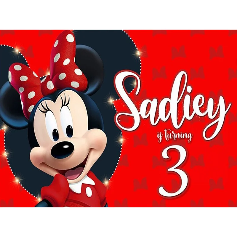 Red Minnie Mouse 1st Birthday Invitations