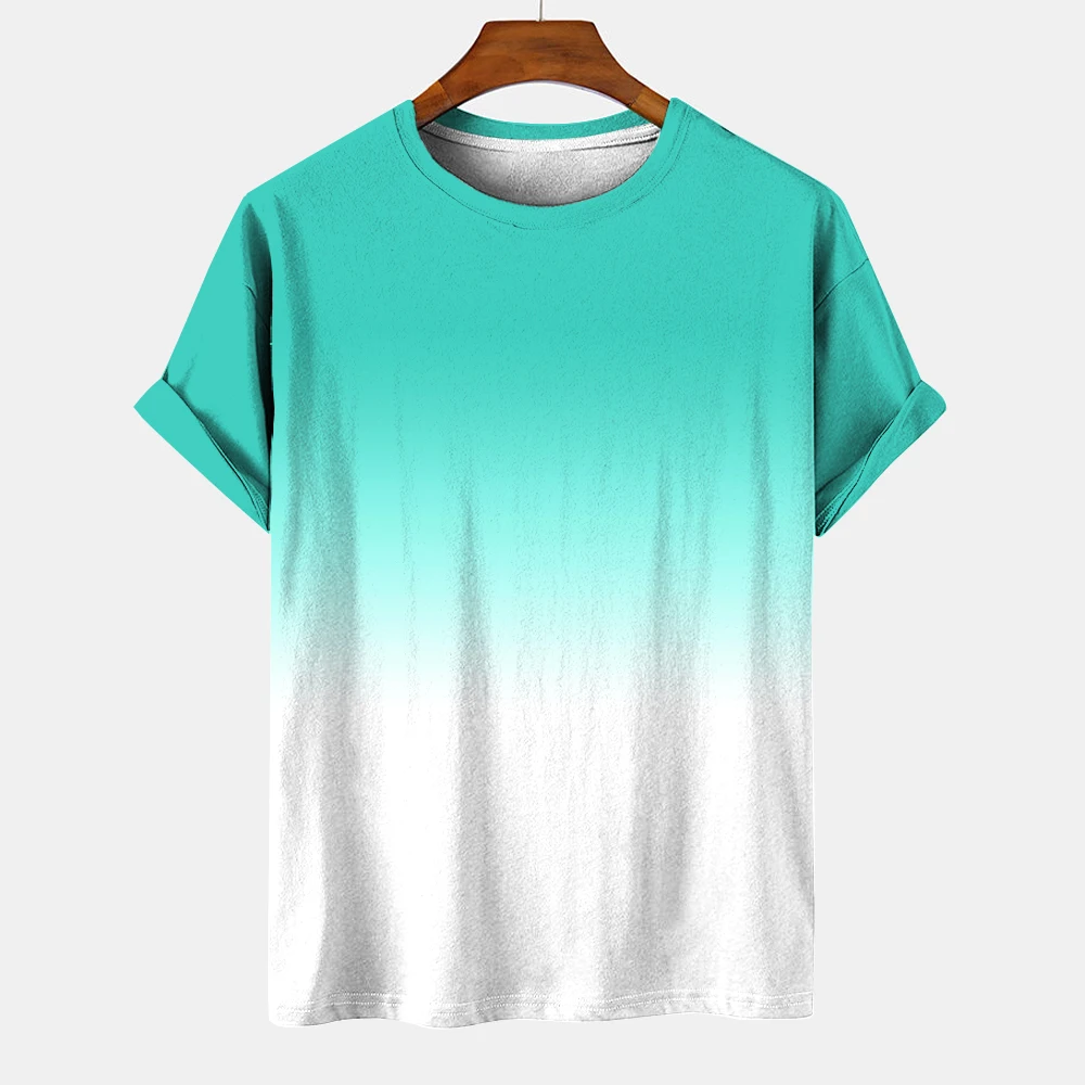 Simple-Men-s-T-shirt-Gradient-Printing-New-Street-Short-Sleeve-Loose ...