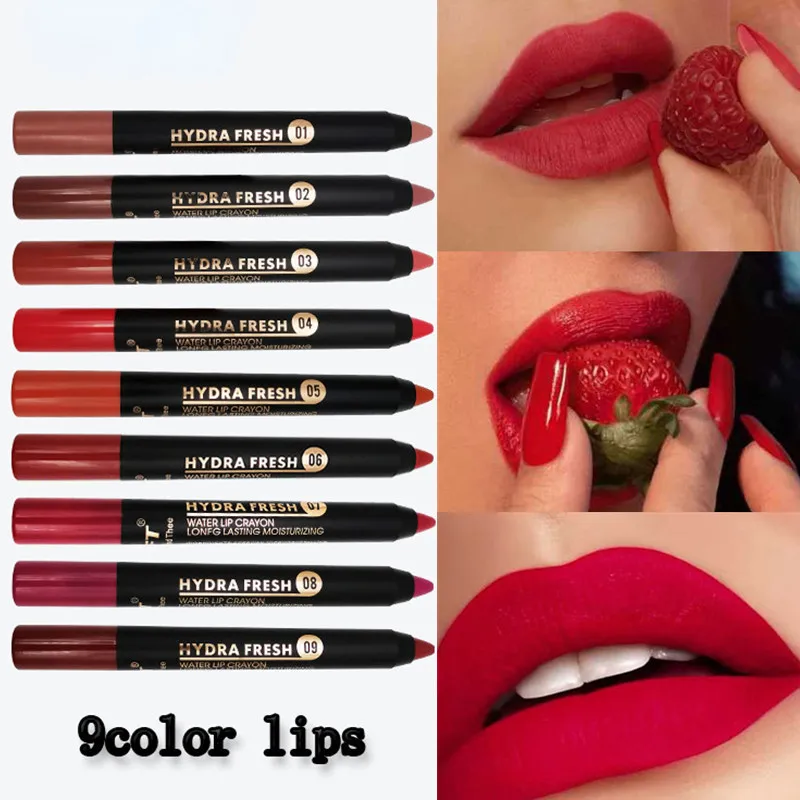 9 Colors Velvet Matte Lipsticks Pencil Waterproof Long Lasting Sexy Red ...