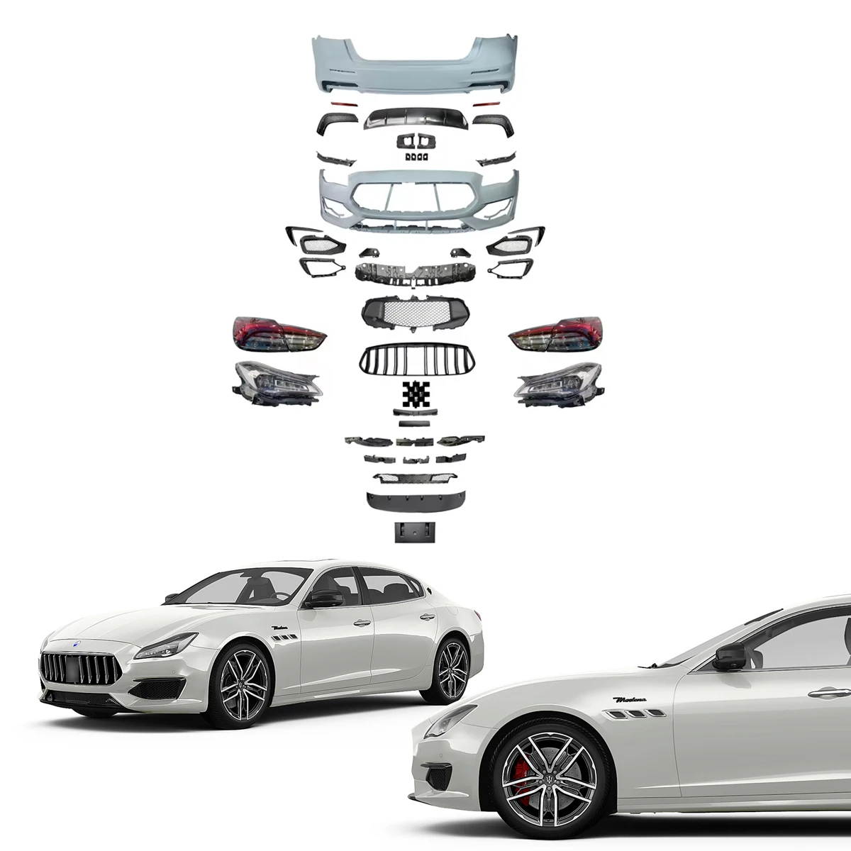Car-Body-Kits-Front-Rear-Bumper-Lip-Grill-Back-Spoiler-Headlamp-Tail ...