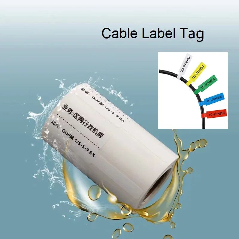 2 Rolls Small Roll Portable Thermal Cable Label Sticker 70x24 75x25 ...