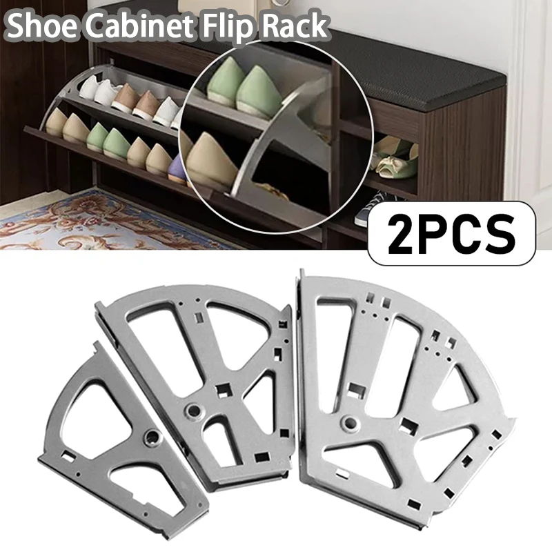 2Pcs Shoe Cabinet Hinges Steel Shoe Rack Shelf Flip Rack Hardware Frame ...
