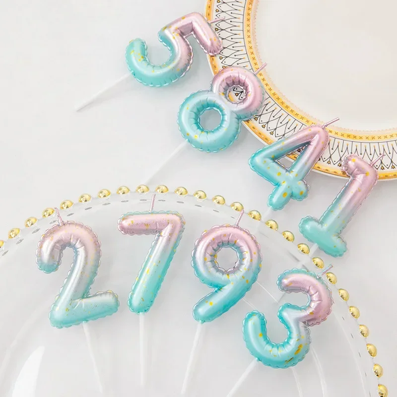 Gradient-Number-Candles-Glitter-Birthday-Candles-Cake-Topper-Decoration ...
