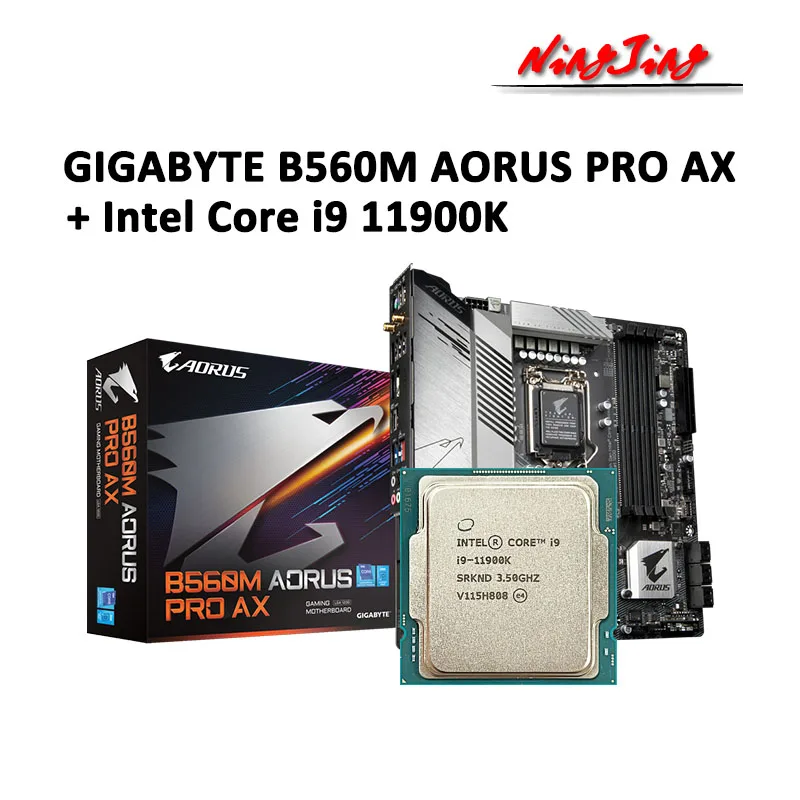 Intel-Core-i9-11900K-CPU-GIGABYTE-B560M-AORUS-PRO-AX-placa-base ...
