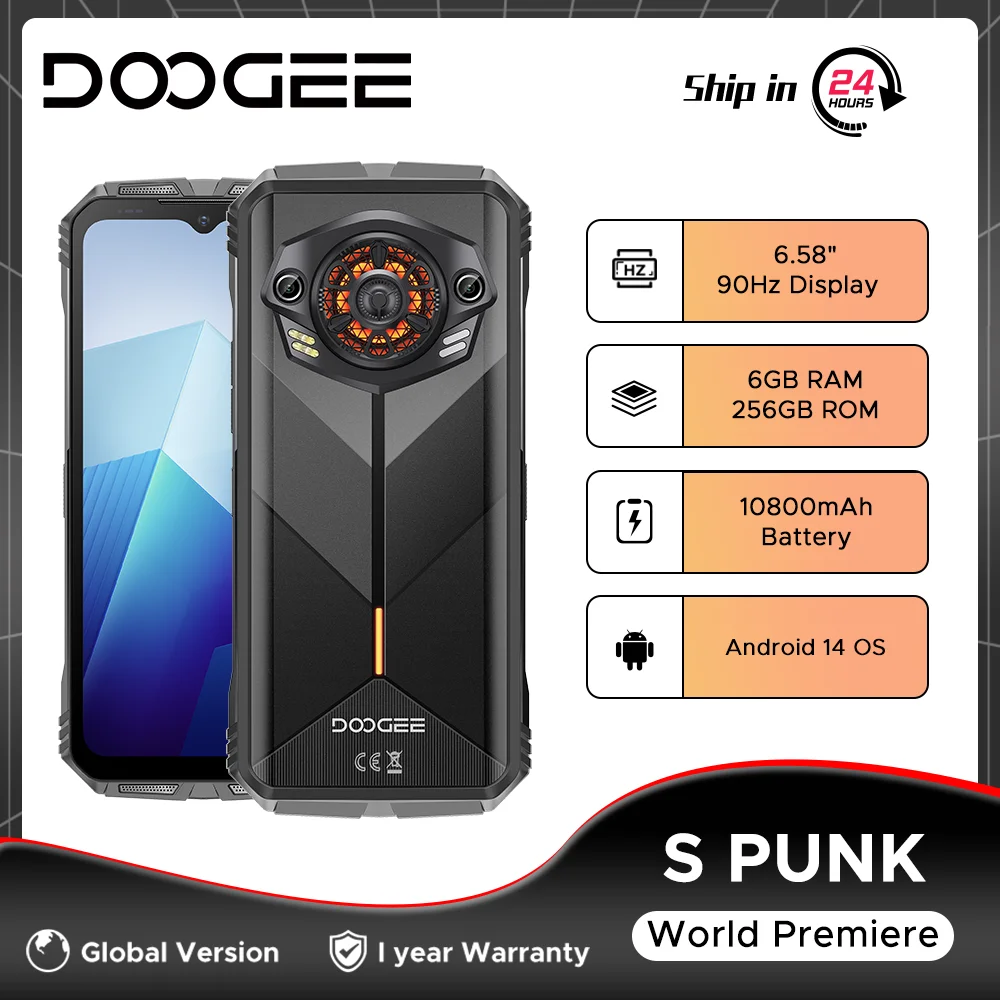 World-Premiere-DOOGEE-S-Punk-Rugged-Phone-Android-14-6-58-90Hz-Display ...
