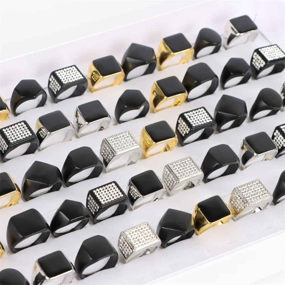 10-P-s-lote-Moda-Simples-Anel-de-Metal-Do-Punk-Geom-trica-Quadrado ...