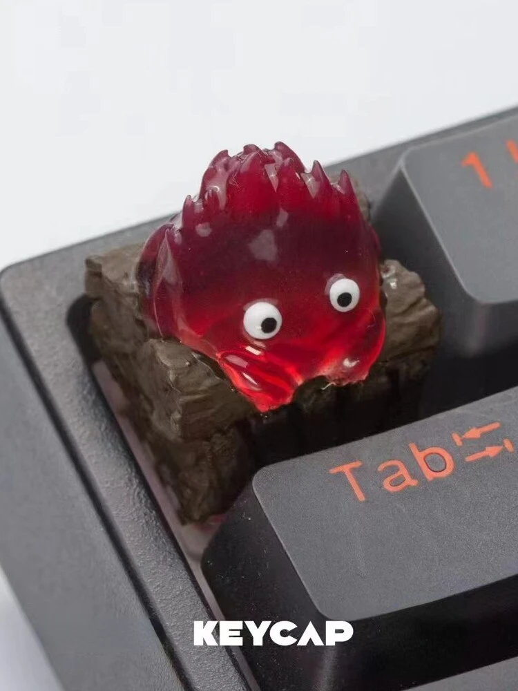 1Pcs-Kawaii-Keycap-Cartoon-Animation-Calcifer-Keycaps-For-Cross-Axis ...