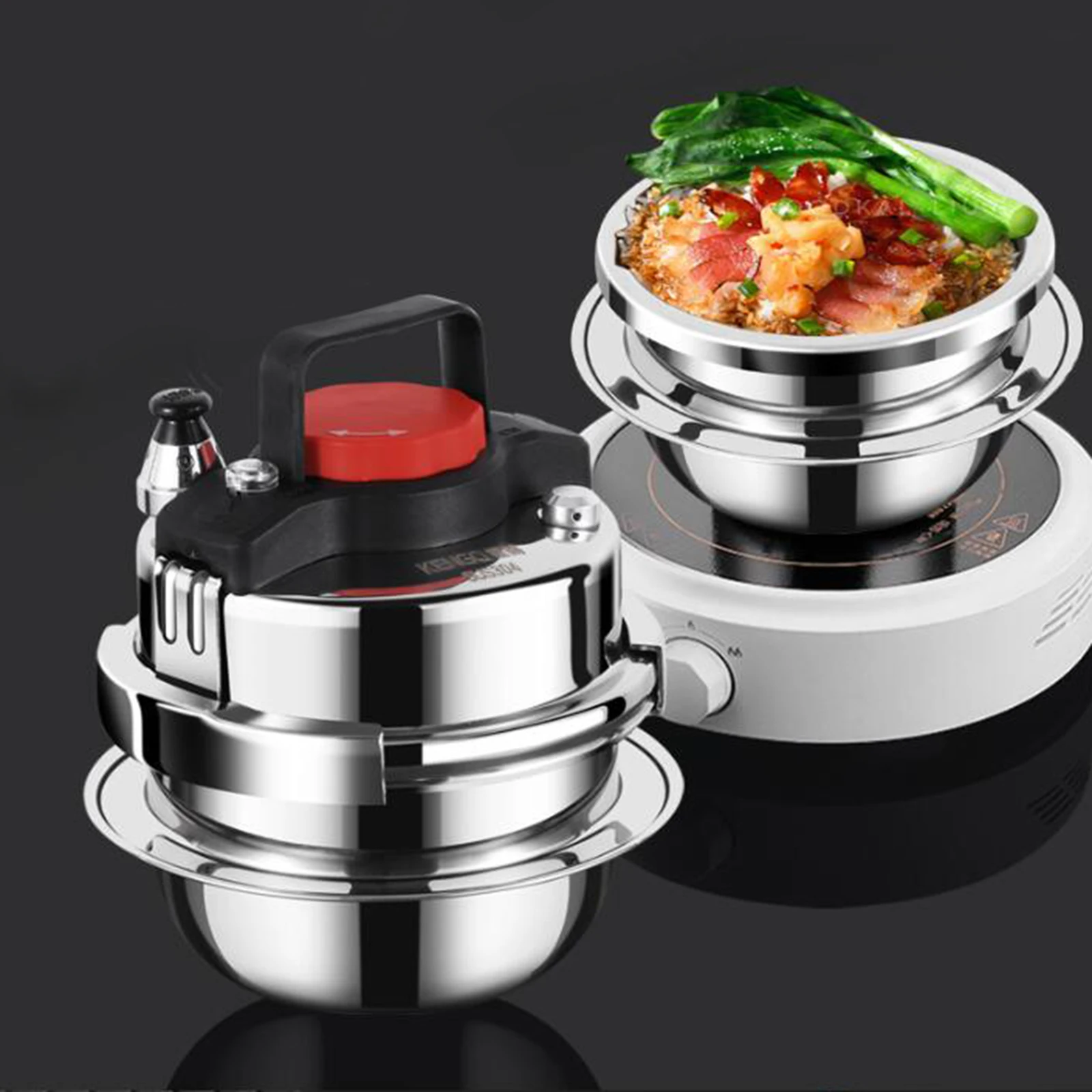 1.4L Stainless Steel Pressure Cooker Portable Micro Pressure Cooker ...
