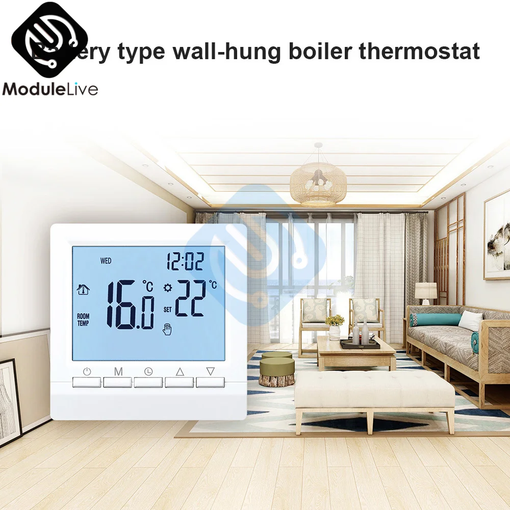 Digital-Gas-Boiler-Thermostat-3A-Weekly-Programmable-Room-Indoor ...