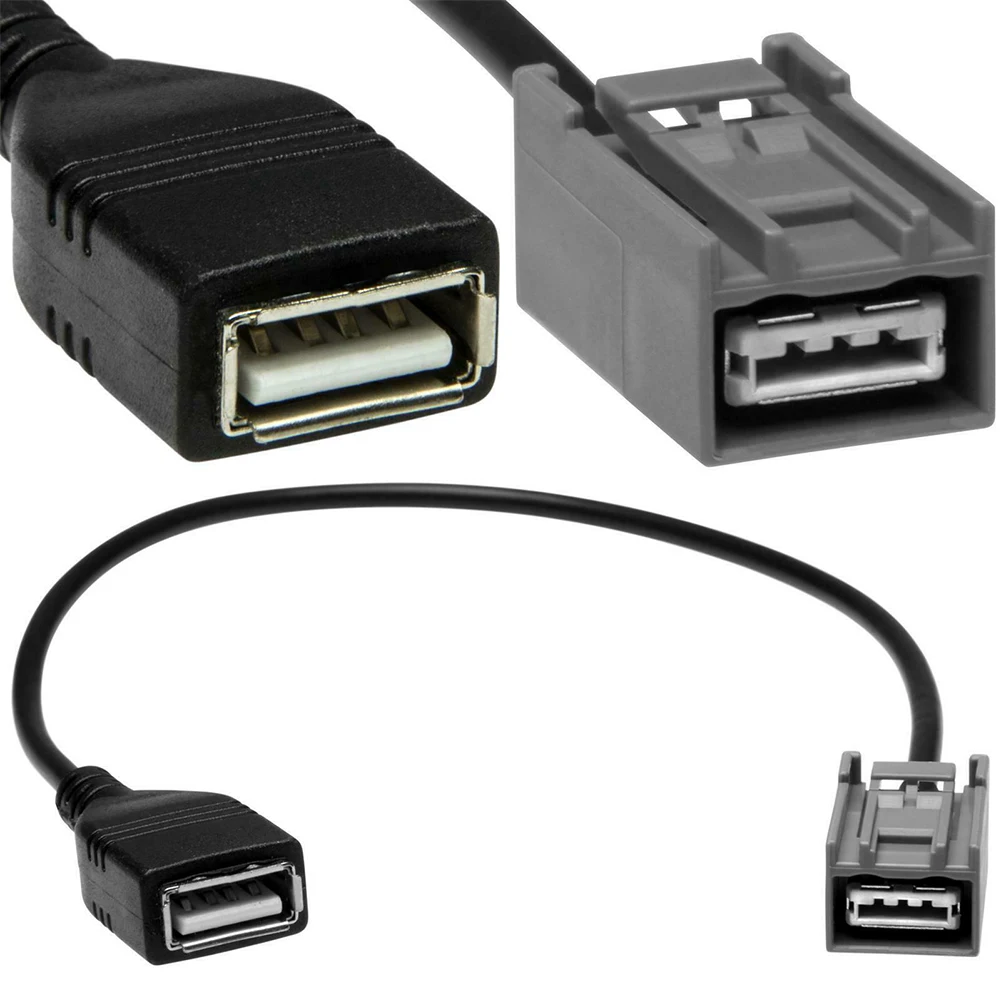 AUX-USB-Female-Cable-Adapter-Port-For-Honda-Civic-Fit-2008-Onwards ...