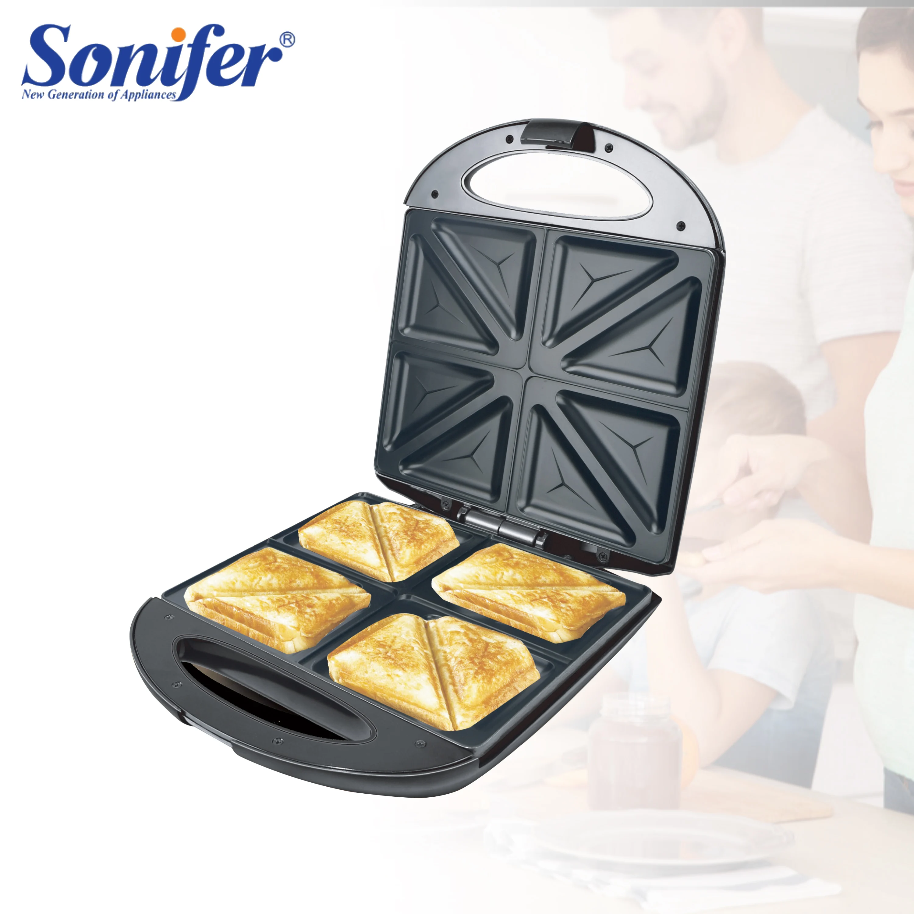 Electric-sandwich-Maker-Triangle-Plate-Panini-Cooking-Kitchen ...
