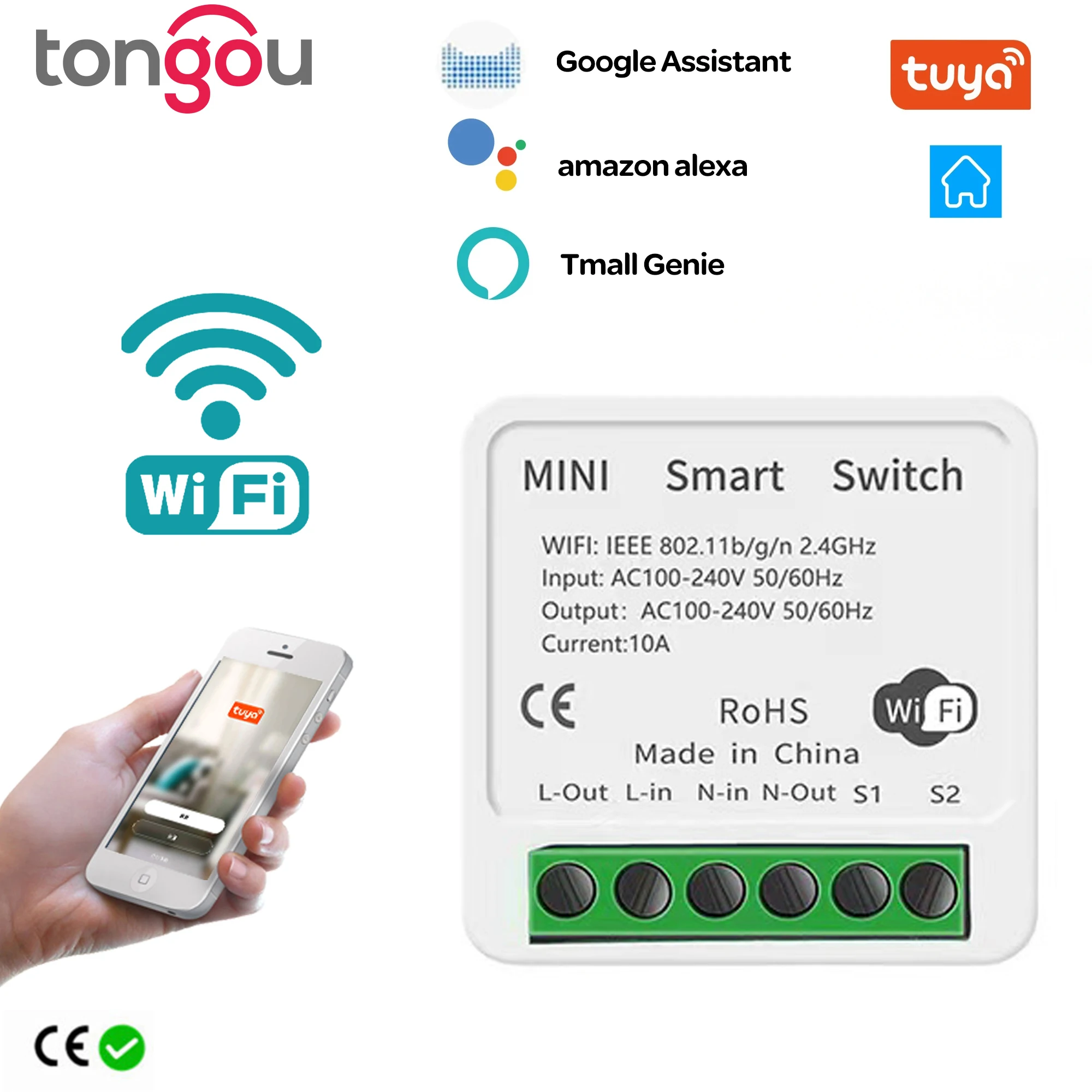 16A-Tuya-WiFi-Smart-Switch-Led-Light-Smart-Life-Push-Module-Supports-2 ...