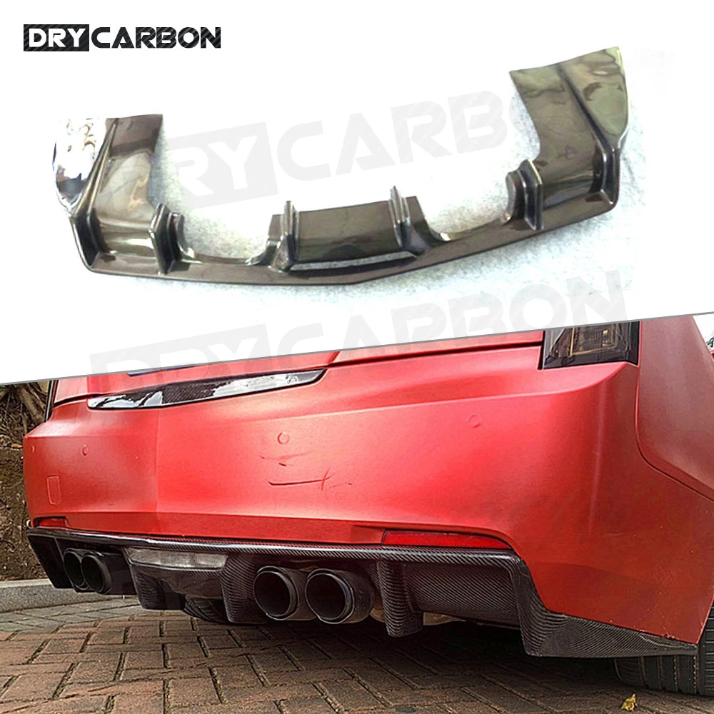 Carbon-Fiber-Car-Rear-Lip-Diffuser-Splitters-with-Exhaust-Tips-for ...