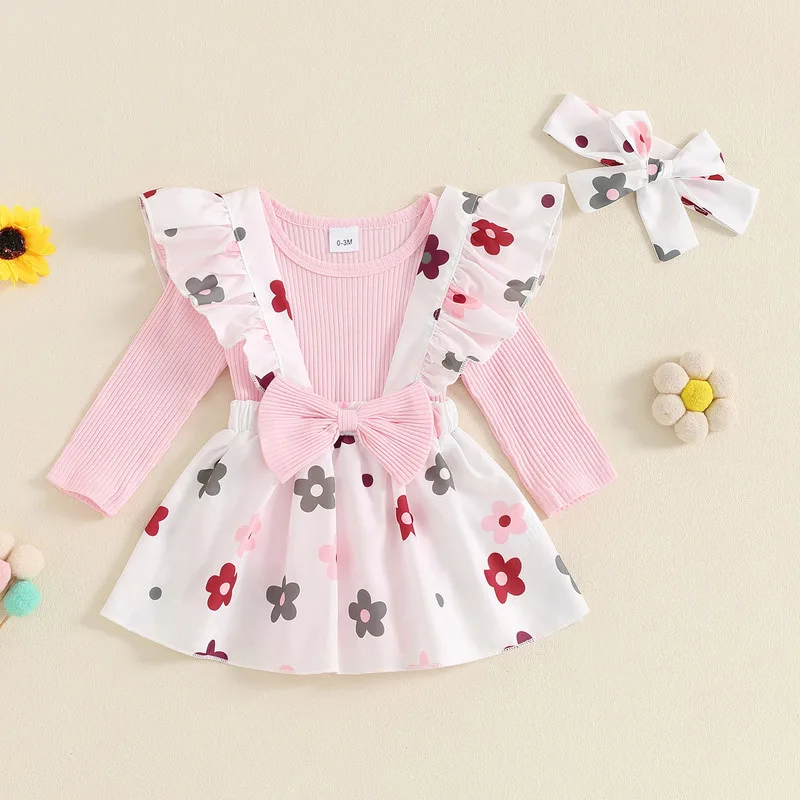 Newborn-Baby-Girls-Skirts-Sets-Fall-Clothes-Long-Sleeve-Ribbed-Bodysuit ...