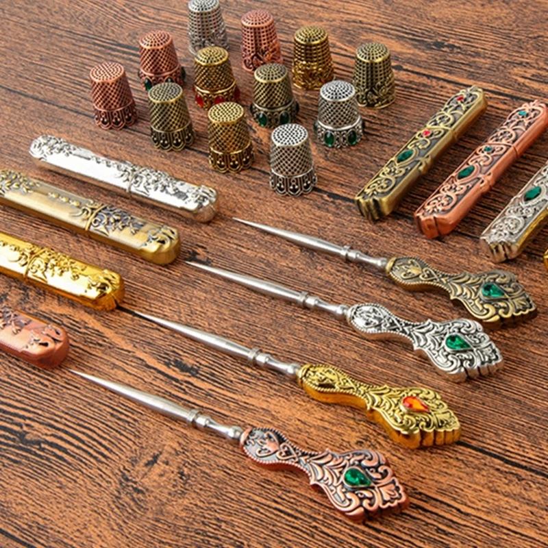 Sewing-Needle-Storage-Case-Vintage-Style-Organizers-Sewing-Thimble ...