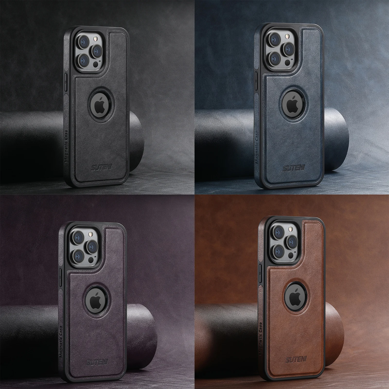 SUTENI-Luxury-PU-Leather-MagSafe-Magnetic-Wireless-Charging-Phone-Case ...