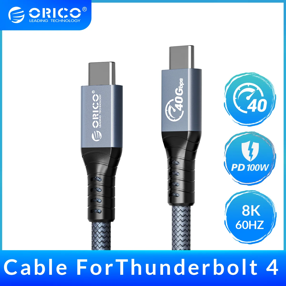 Orico Pd Cable For Thunderbolt 4 Video 8k@60hz 40gbps Data Transfer ...