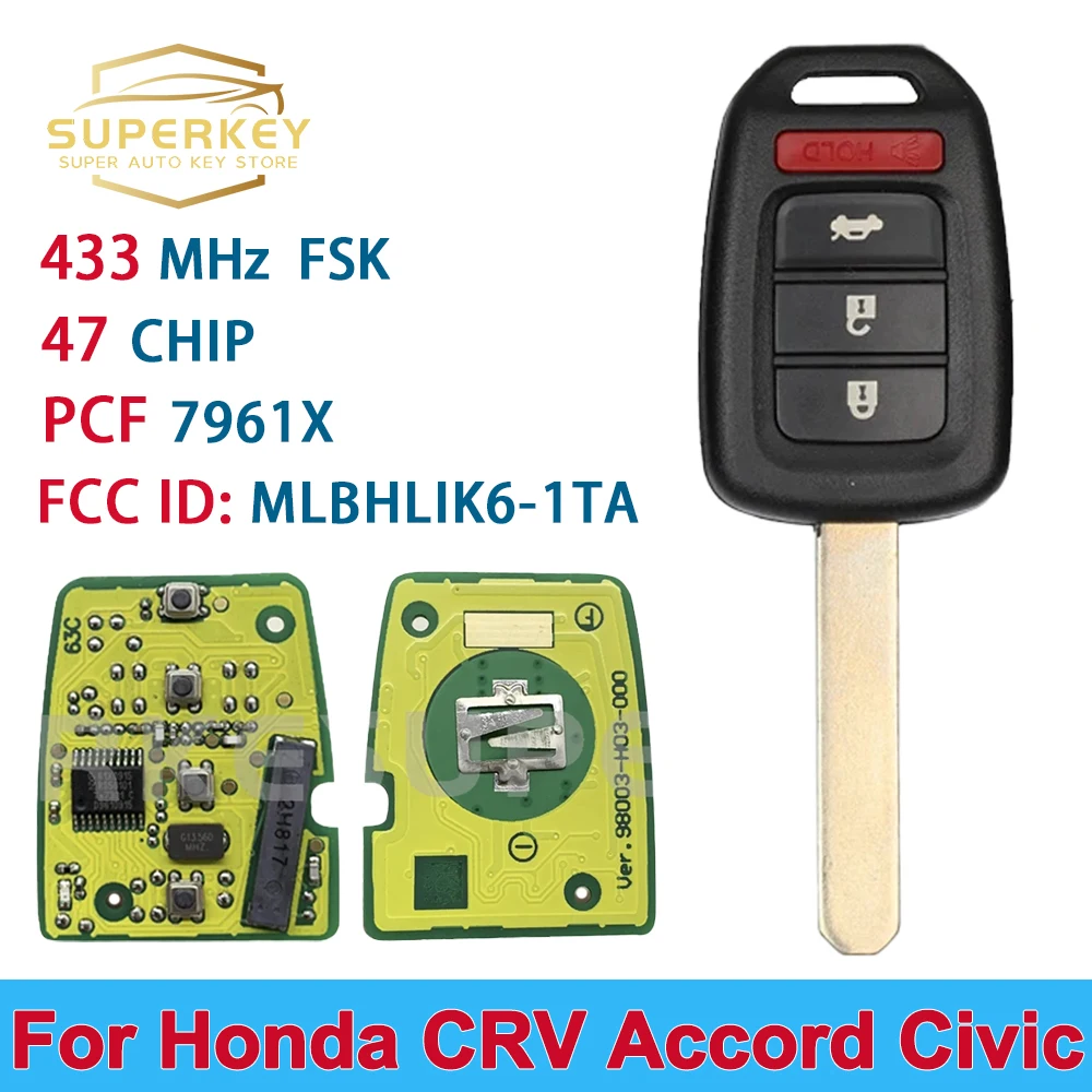 SUPERKEY-3-Buttons-Remote-Car-Key-Fob-433MHz-PCF7961X-ID47-G-Chip-For ...