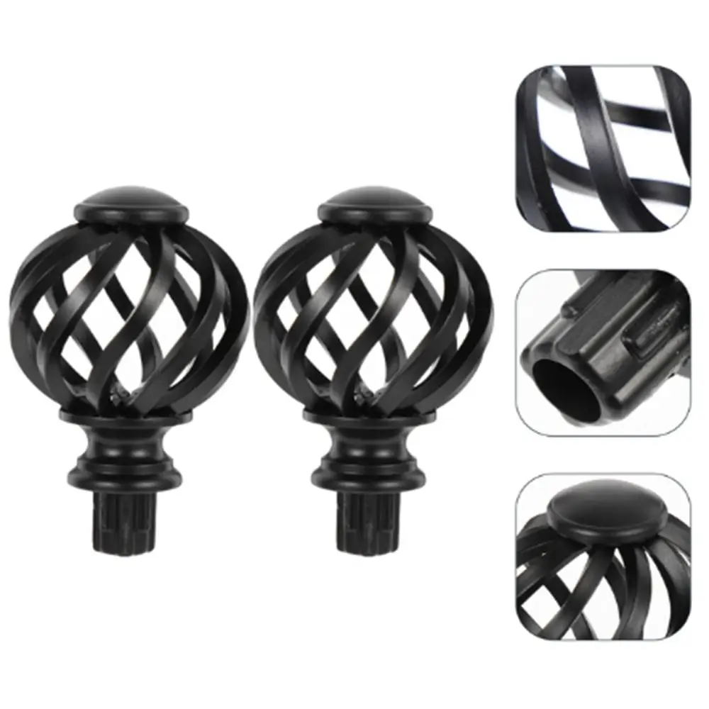 Curtain-Rod-Finials-End-Drapery-Caps-Pole-Ends-Rail-Decorative-Cap ...
