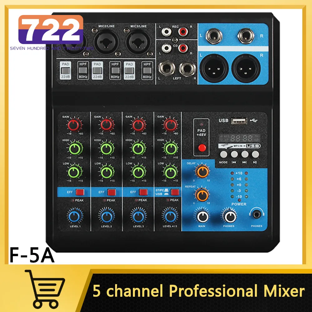 5-Way-Professional-Sound-Mixer-Computer-Recording-Free-Drive-Sound-Card ...