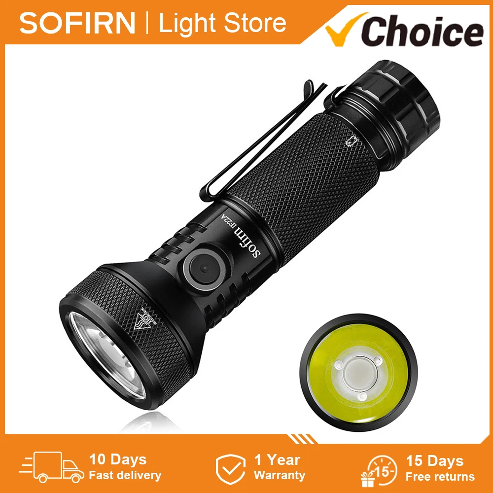 Sofirn IF22A Rechargeable Spotlight Flashlight Powerful SFT40 LED max ...