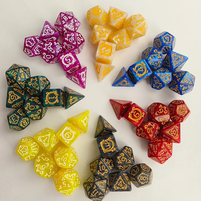 7Pcs/set Polyhedral Dices Multi-side Dice Set For Board Games High ...