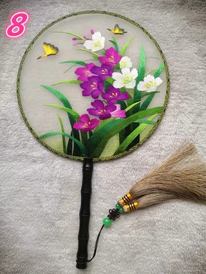 Handmade-100-Mulberry-Silk-Finished-Suzhou-Embroidery-round-fan-double ...