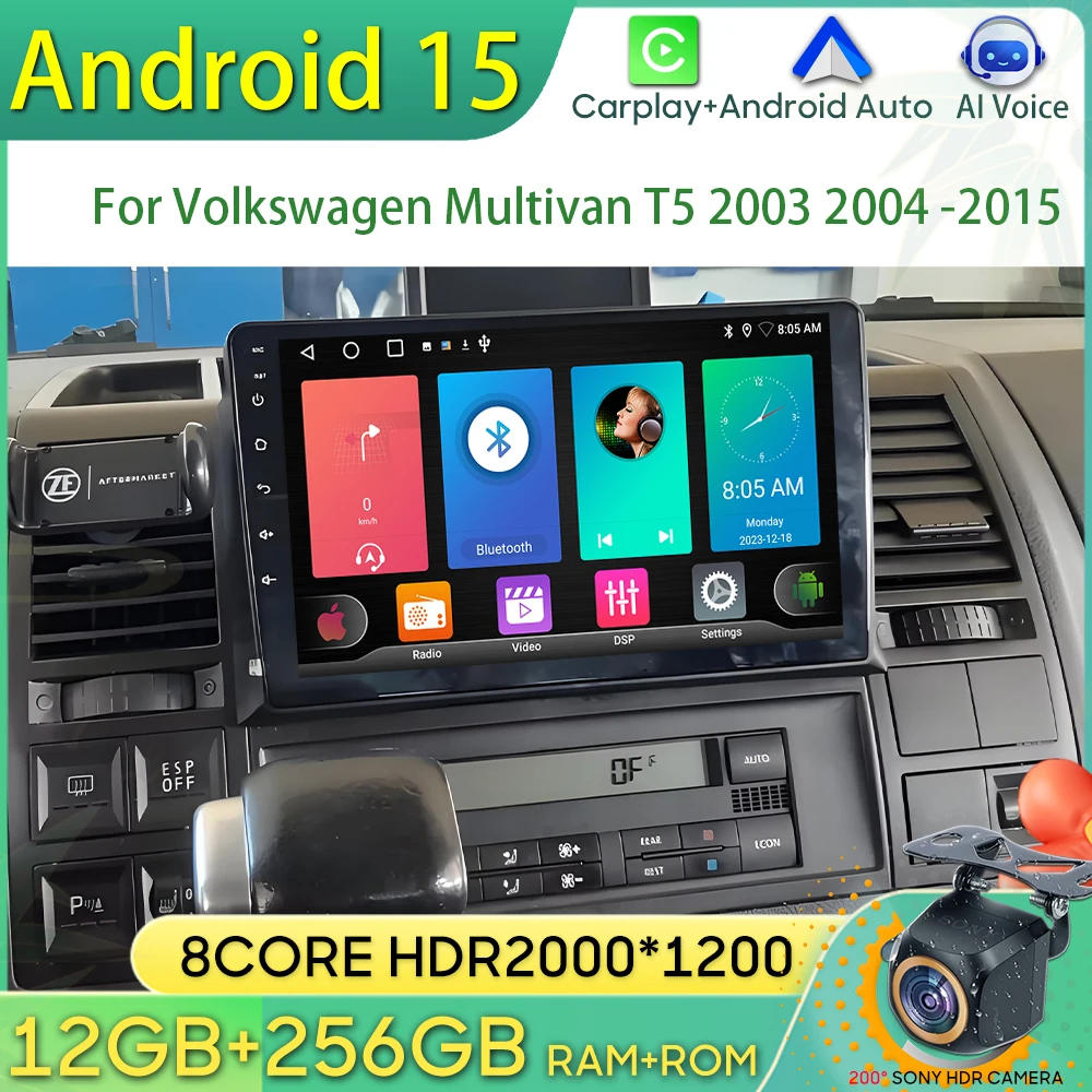 Android 15 Car Radio For Volkswagen Multivan T5 2003 2004 -2015 GPS ...