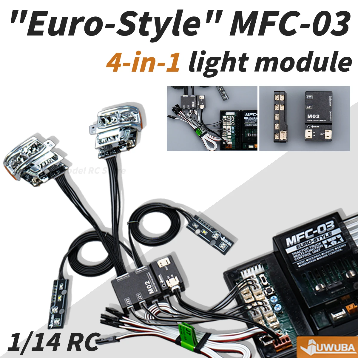 4-in-1 Light Module MFC-01 03 for TAMIYA 1/14 RC Toy Tractor Truck TurnJuwuba Model DIY Upgrade ...
