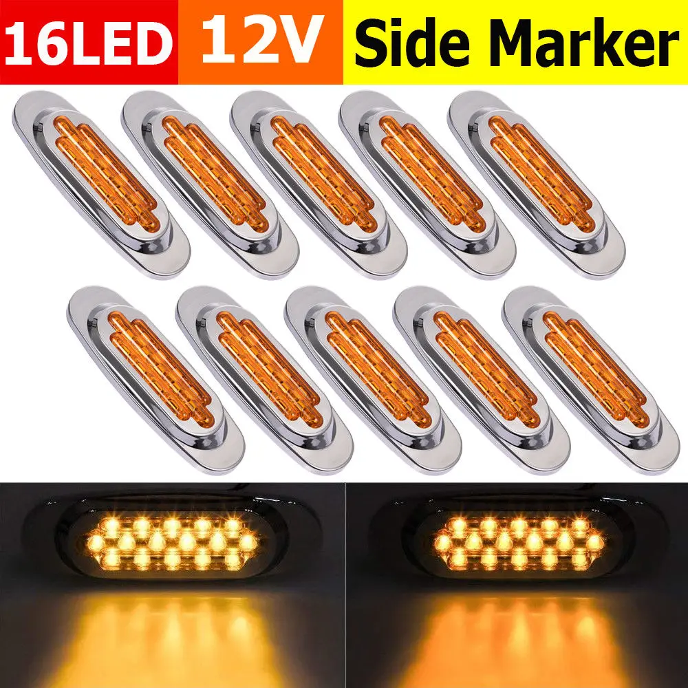 Amber-16LED-DC12V-Universal-Car-Side-Marker-lights-LED-SUV-Car ...