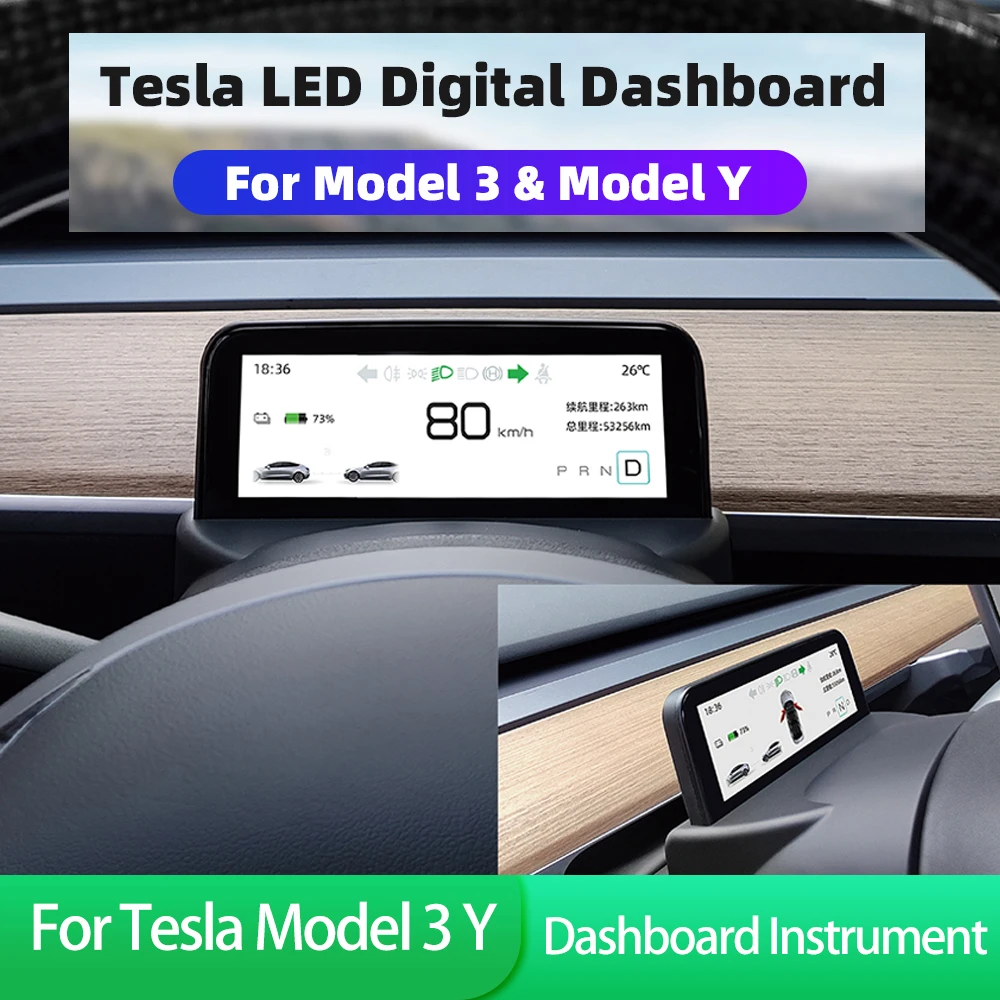 Tablero-de-instrumentos-de-cl-ster-para-Tesla-Model-Y-3-veloc-metro-LCD ...