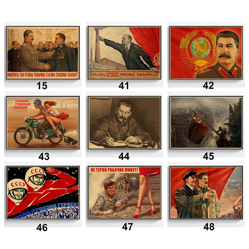 Celebrity-Stalin-Marx-Lenin-Poster-Soviet-USSR-CCCP-Home-Room-Decor ...