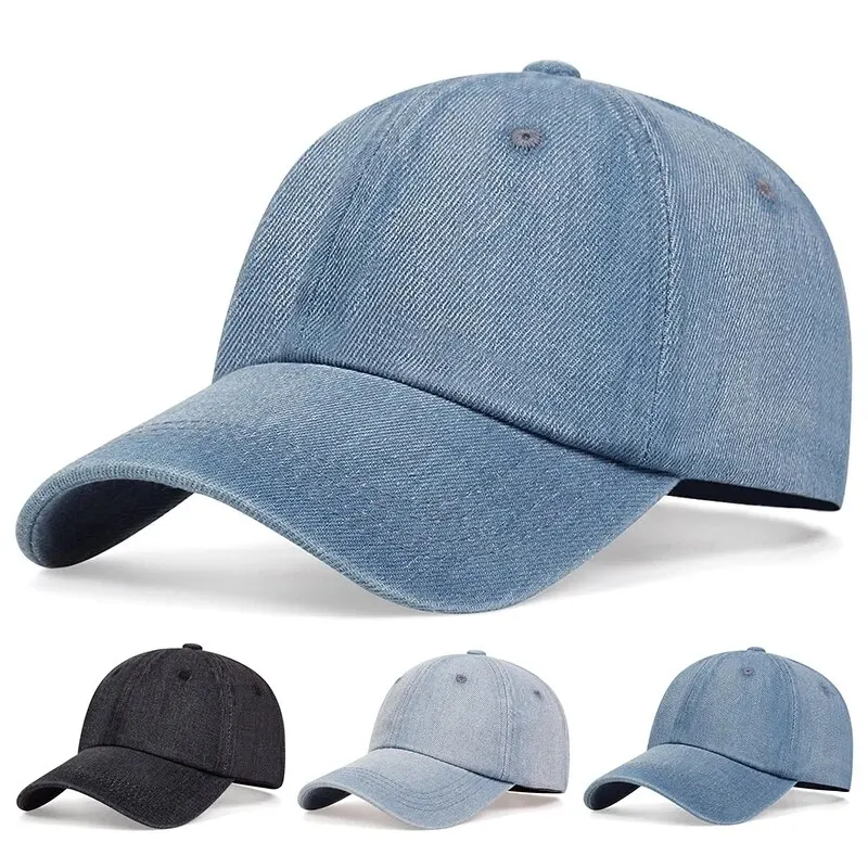 Unisex-Light-Board-Denim-Washed-With-Water-Baseball-Caps-Spring-And ...