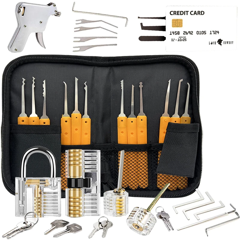 17pcs-Lock-Picking-Kit-Practice-Tools-with-1-2-3-4-Clear-Locks ...