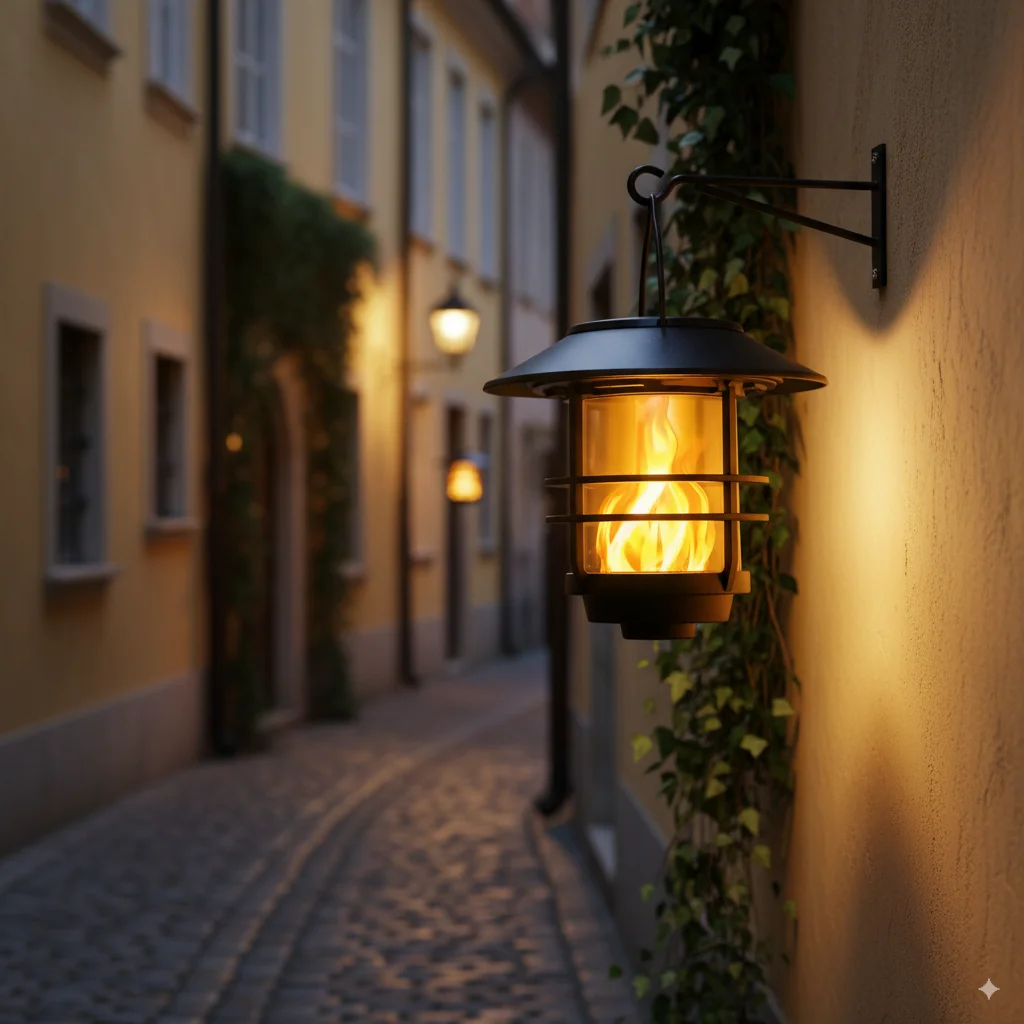 Solar Hanging Flickering Flames Led Lantern Lamp Outdoor Decoration ...