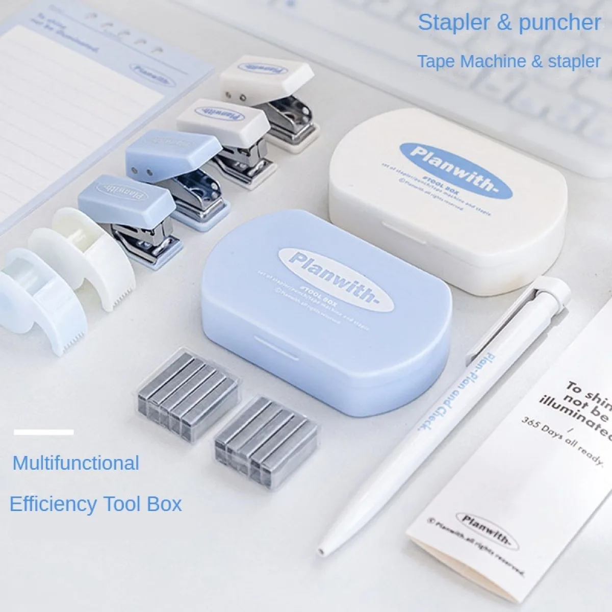 1-Set-Of-4-Mini-Staplers-Hole-Punchers-Multi-functional-Stationery ...