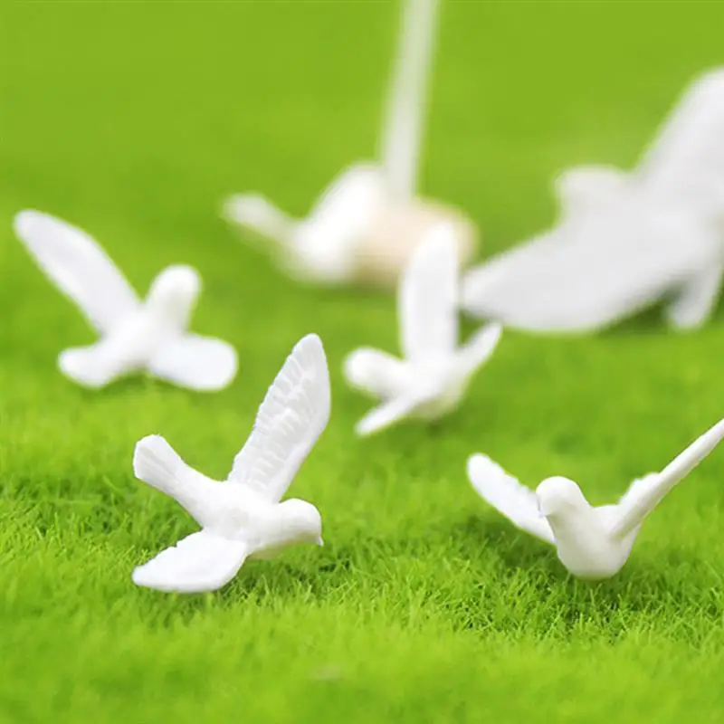 10pcs-Miniature-Little-White-Dove-Model-Miniature-Model-Mini-Artificial ...