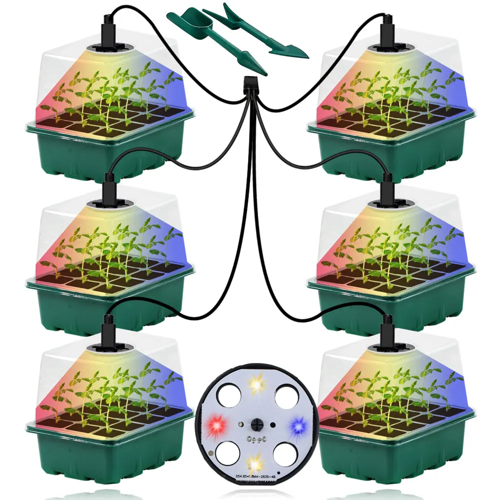 14CM-Tall-Full-Spectrum-LED-Grow-Lights-Seedling-Boxs-Seed-Starter ...