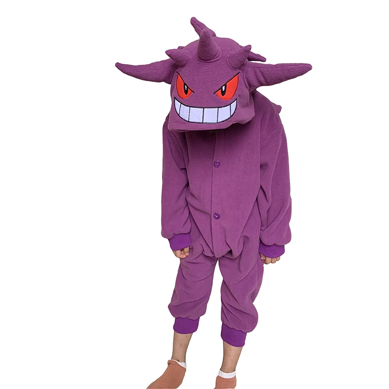 Gengar Onesie Kigurumi For Kids Pokemon Cosplay Costume Pajama ...