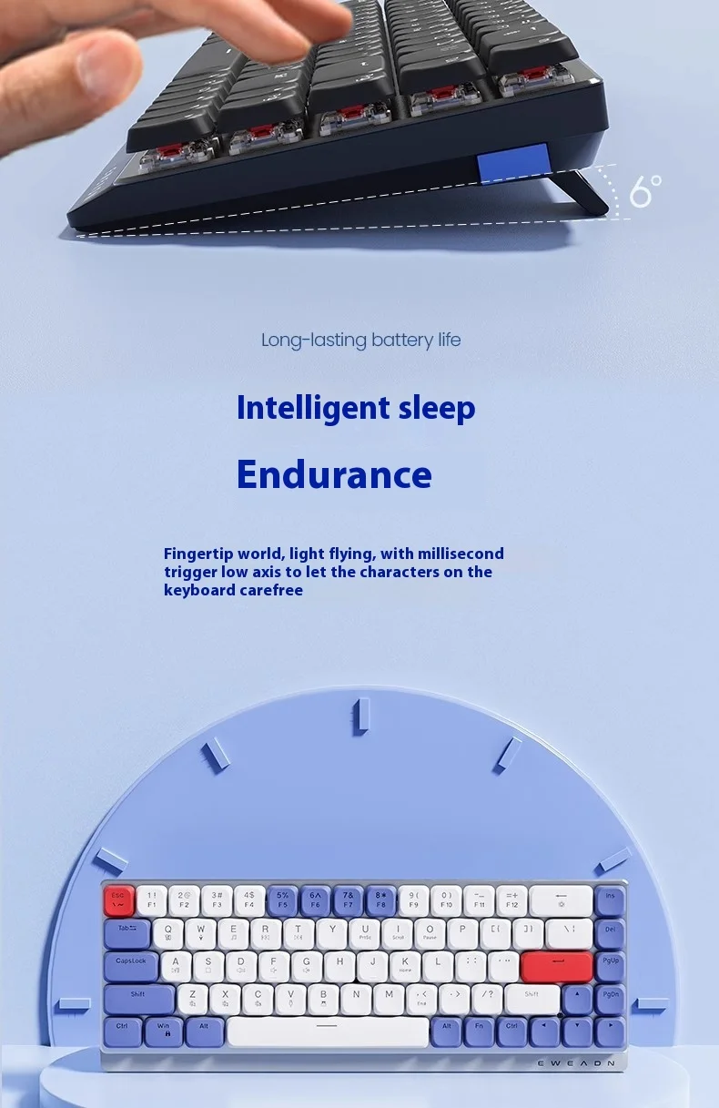 EWEADN MK68 Low Profile 70% Wireless Bluetooth Mechanical Keyboard ...