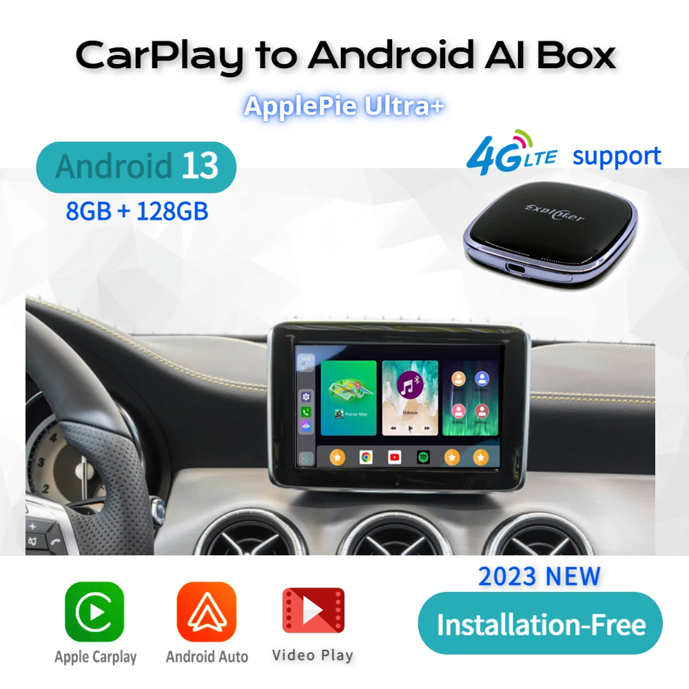 ApplePie-Ultra-Android-13-Wireless-CarPlay-AI-Box-QualComm-Snapdragon-8 ...