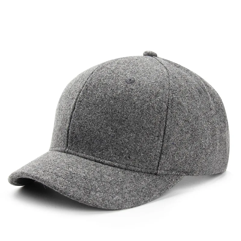 Mens-Short-Brim-Baseball-Cap-Casual-Retro-Wool-Warm-Snapback-Caps-for ...