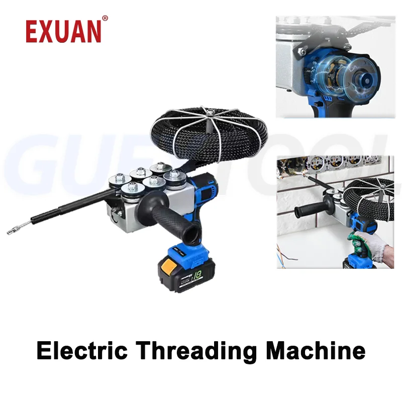 21V-Electric-Threading-Machine-Automatic-Electrician-Threading-Device ...