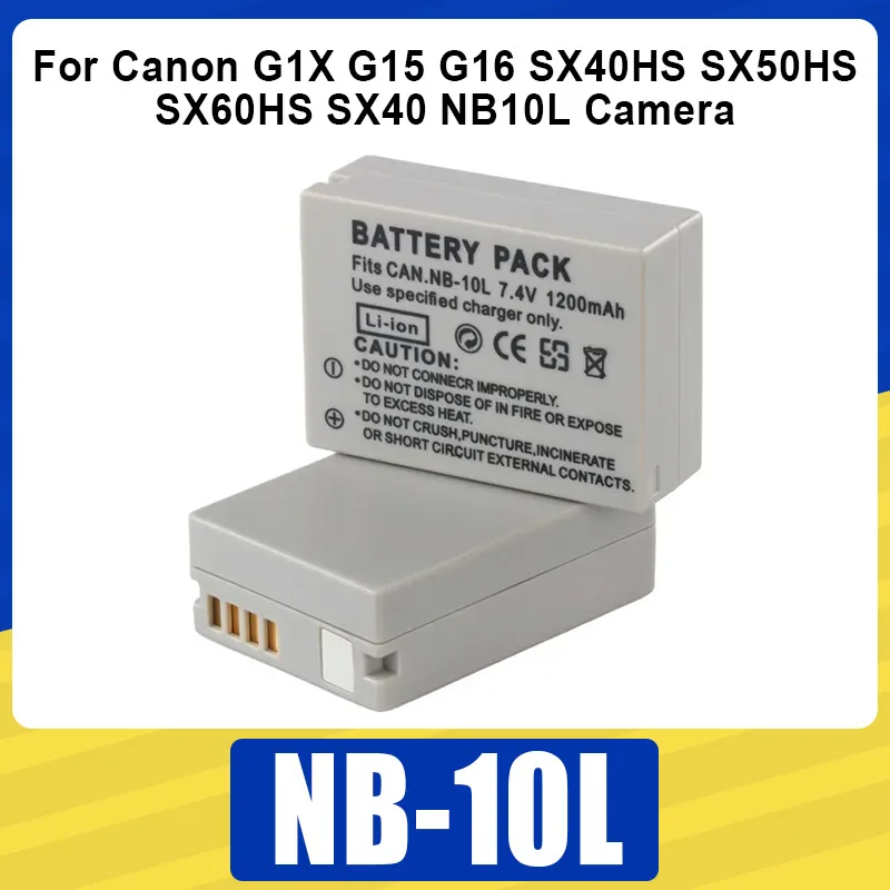 NB-10L Battery 1200mAh Rechargeable Batteries For Canon G1X G15 G16 ...