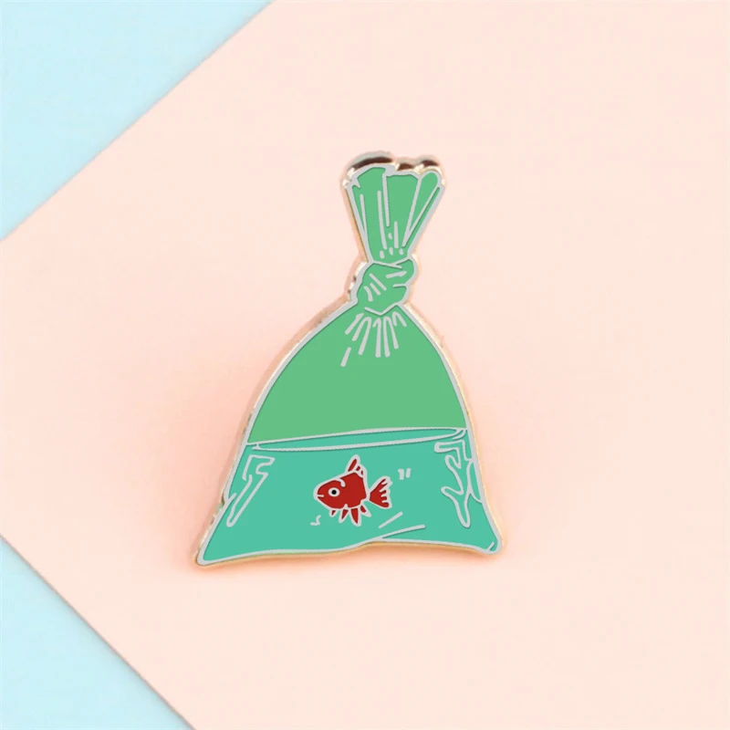 Green-Fish-Bag-Brooch-Cartoon-Red-Koi-Fish-Goldfish-Enamel-Pin-Creative ...