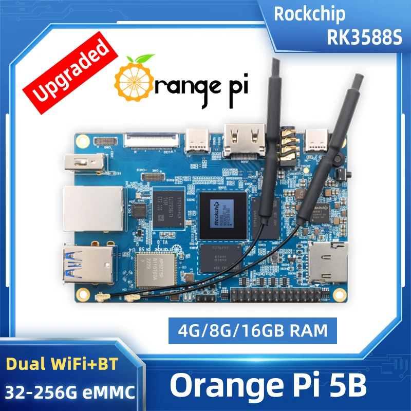 Orange Pi-Mini PC 5B 4 8 16 GB RAM 32 64 125 256 GB EMMC, WIFI6 + BT5.0 ...