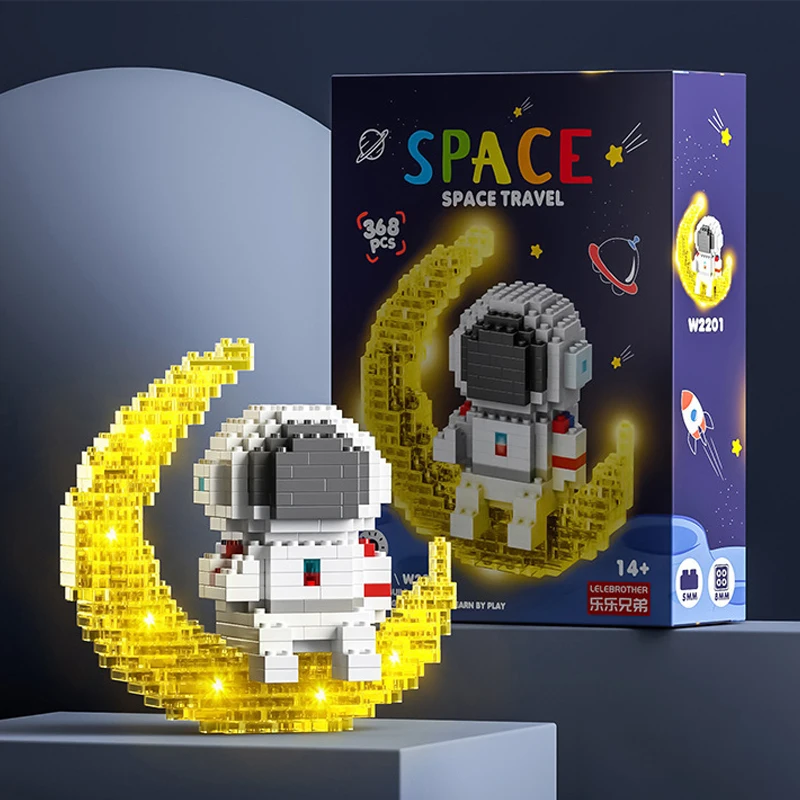Micro-Building-Blocks-with-Lights-Astronaut-Diamond-Mini-Brick-DIY ...
