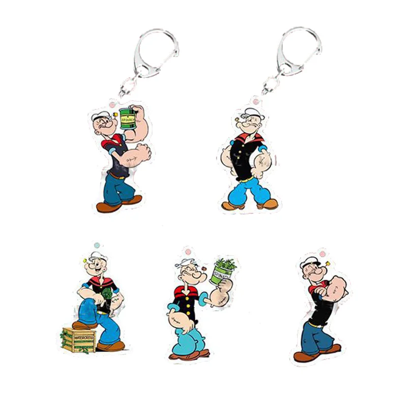 Hot-Sale-Popeye-Sailor-Cartoon-Acrylic-Figure-Key-Chain-Olive-Fashion ...
