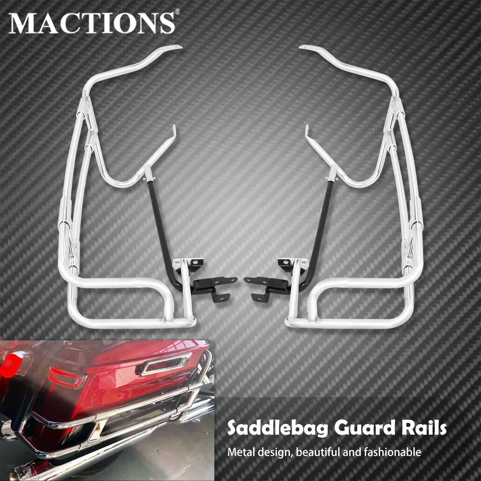 Motocicleta-chrome-alforje-suporte-guarda-trilhos-suporte-para-harley-touring-road-king-electra ...