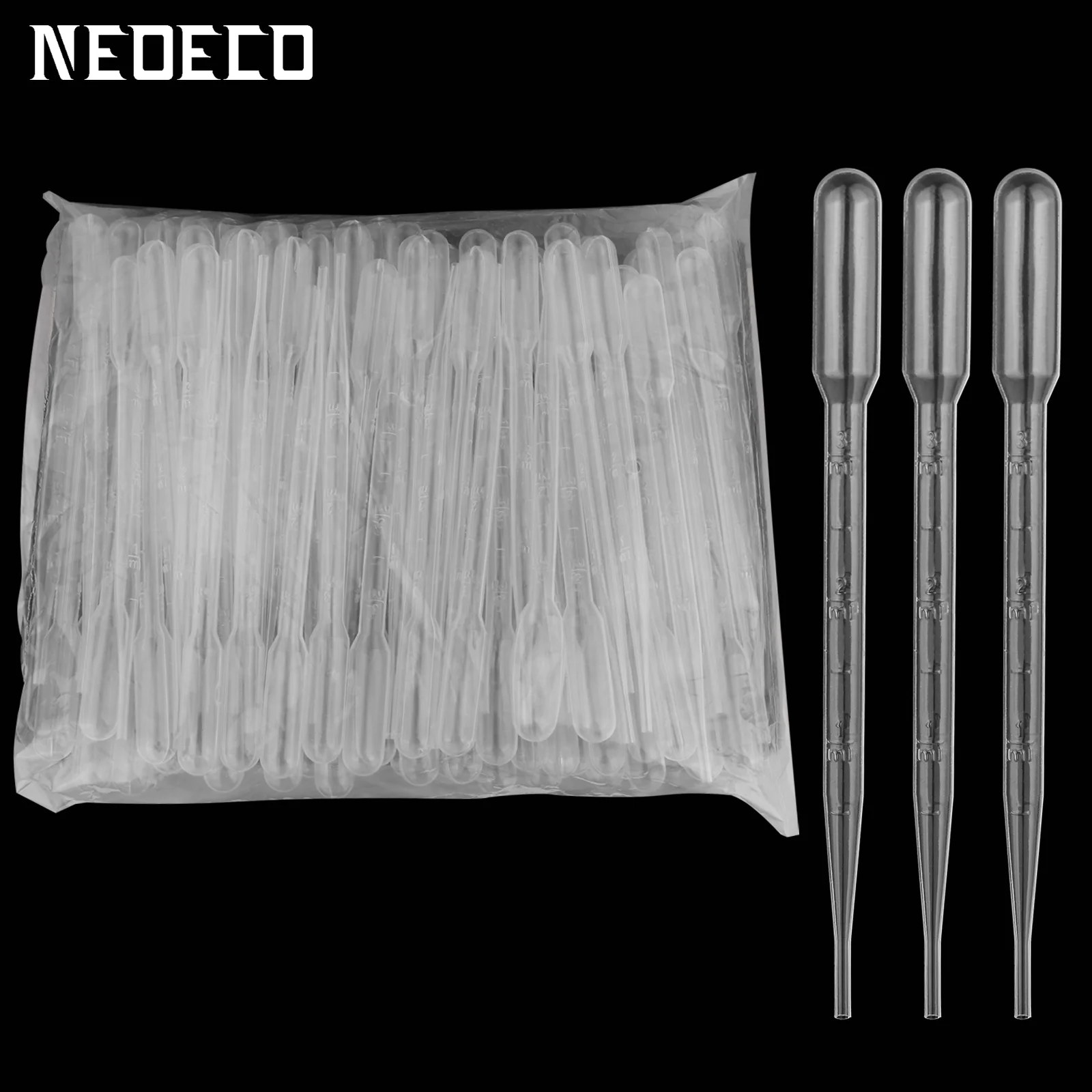 100PCS 3ML Airbrush Plastic Transfer Pipettes Eye Dropper Disposable ...
